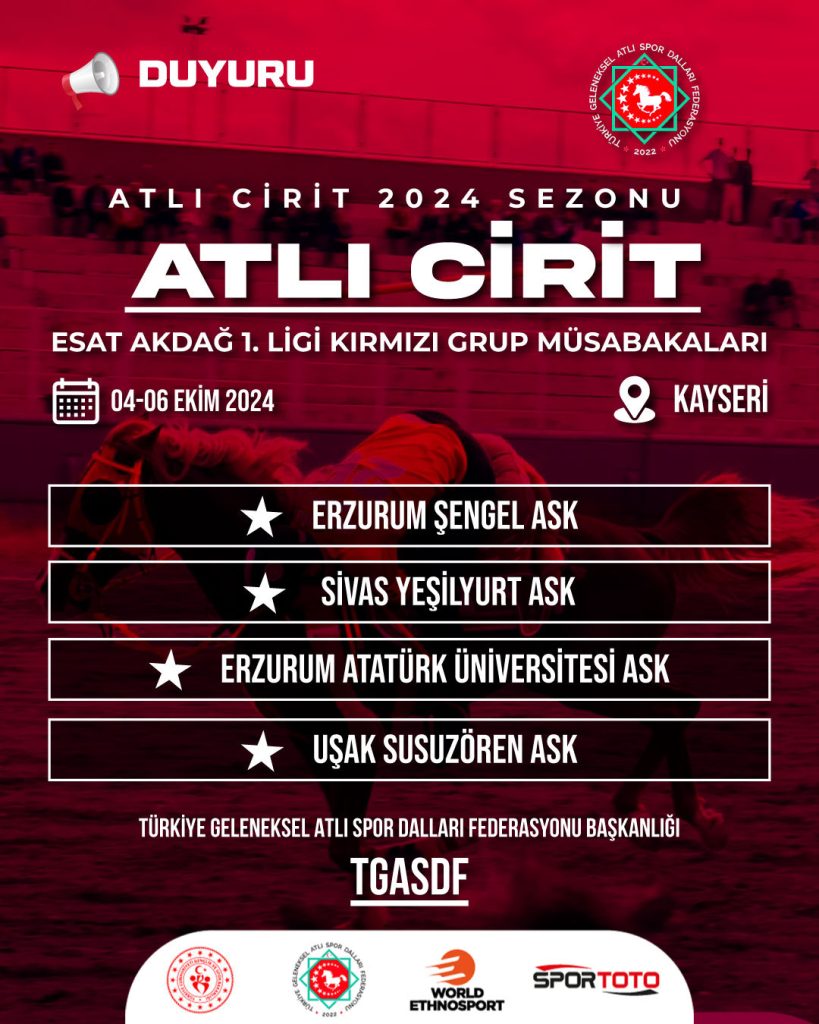 Atlı Cirit 2024 Sezonu Esat Akdağ 1. Ligi Kırmızı Grup Müsabakaları ...